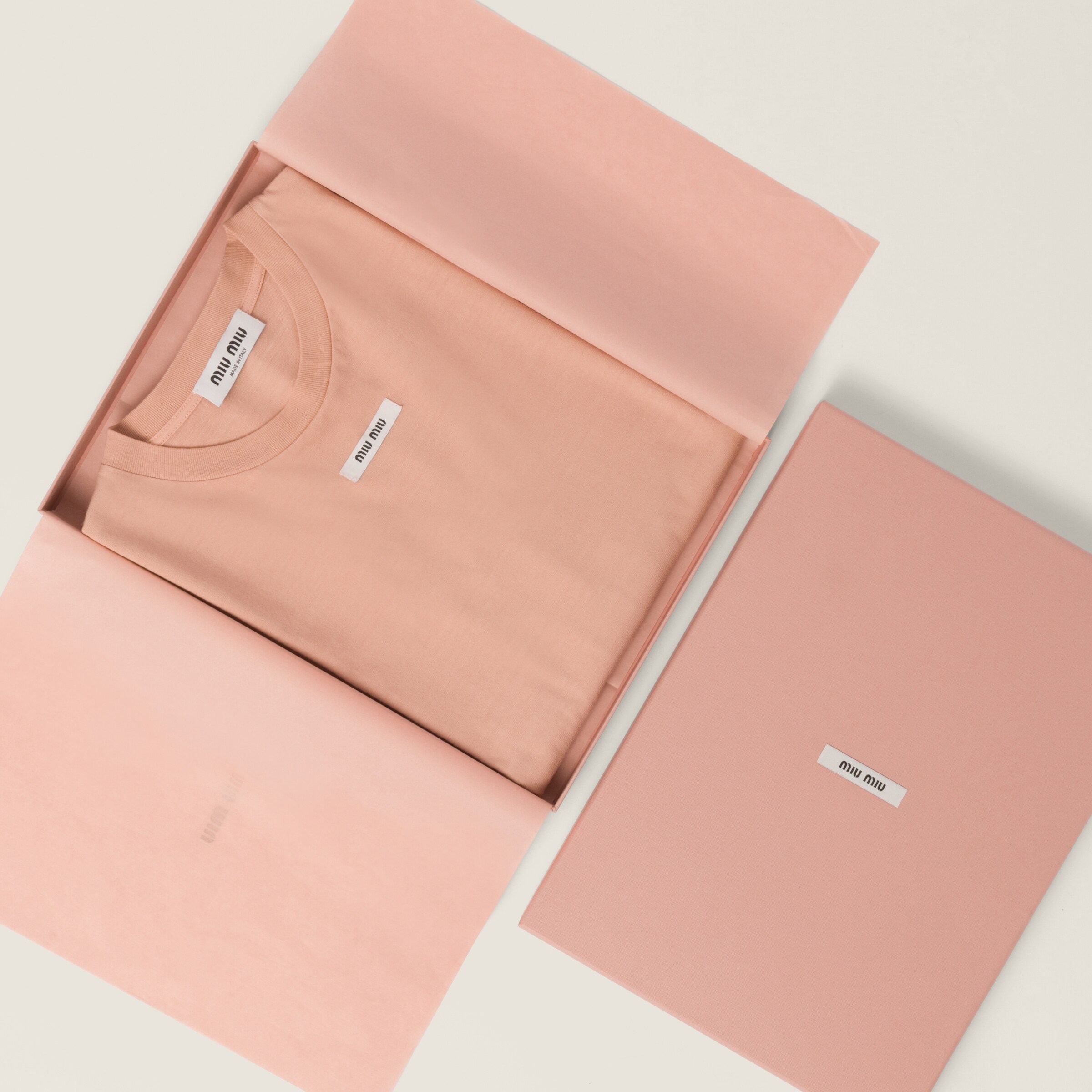 Powder Pink Cotton T-shirt | Miu Miu