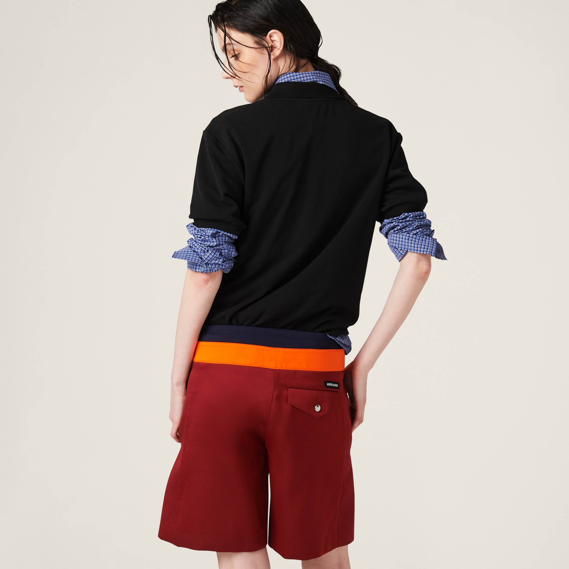 Black Cotton Piqué Polo Shirt | Miu Miu Black Cotton Piqué Polo Shirt | Miu Miu