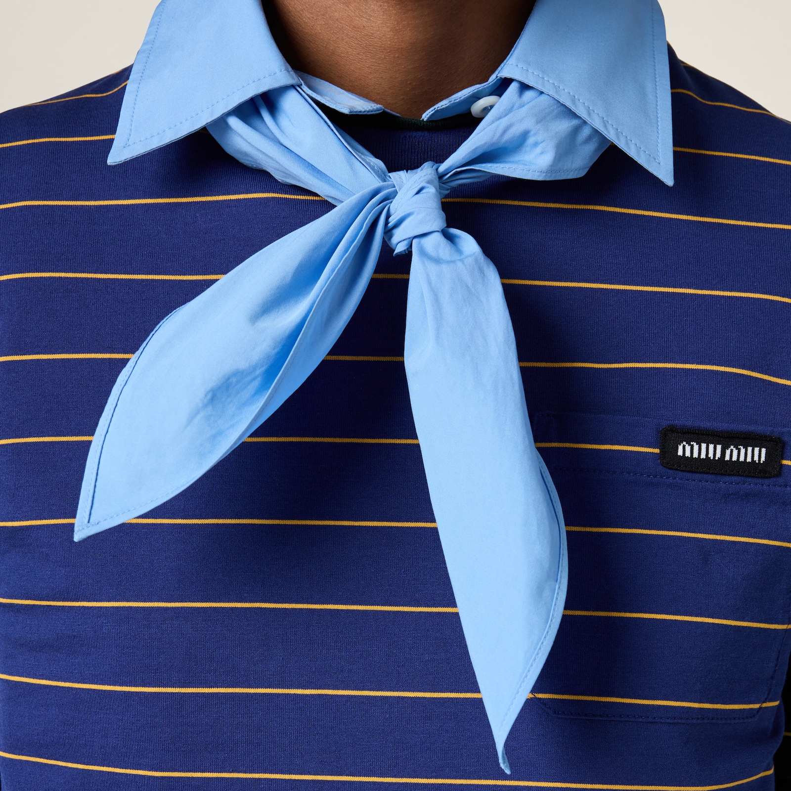 Ink Blue/topaz Jersey T-shirt | Miu Miu