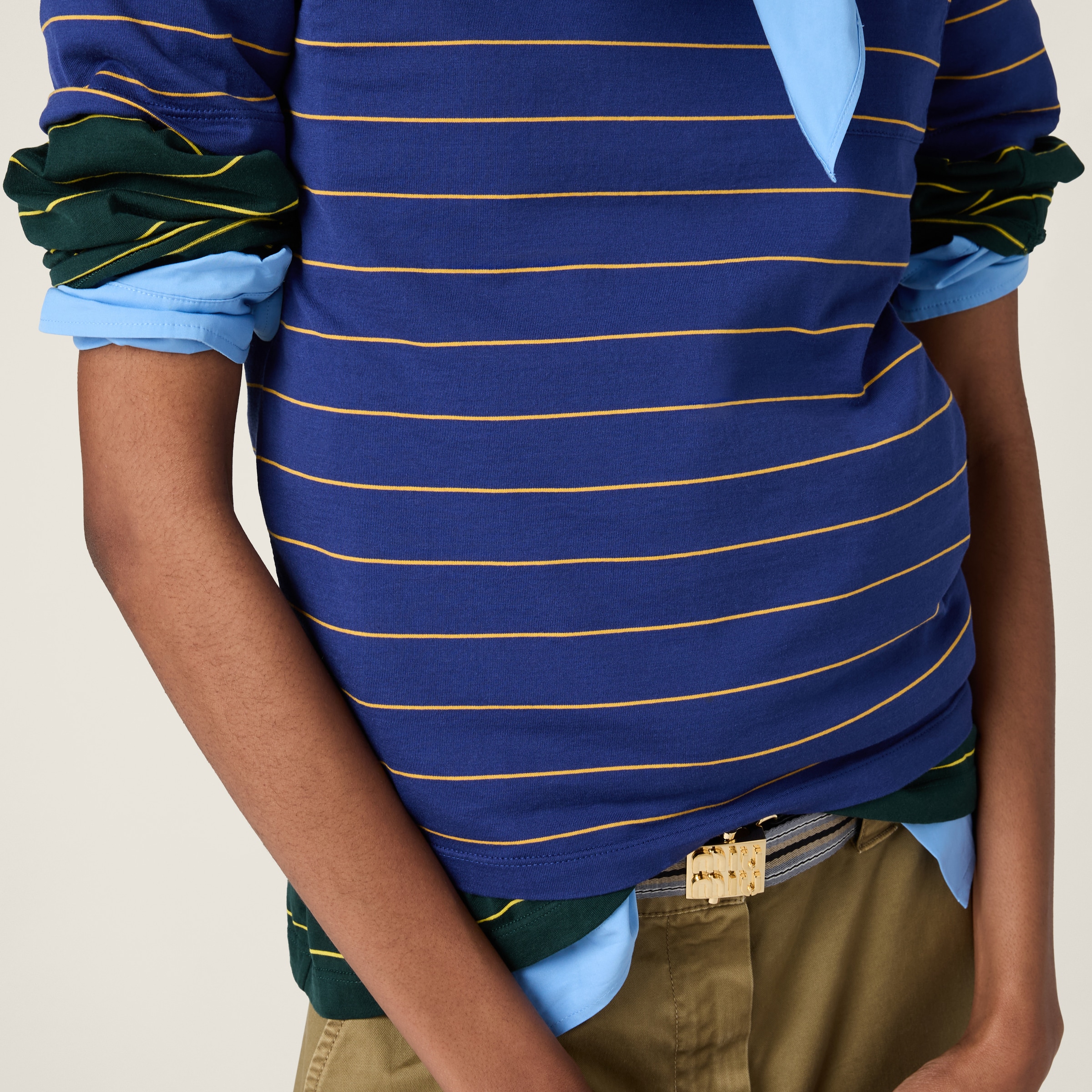 Ink Blue/topaz Jersey T-shirt | Miu Miu