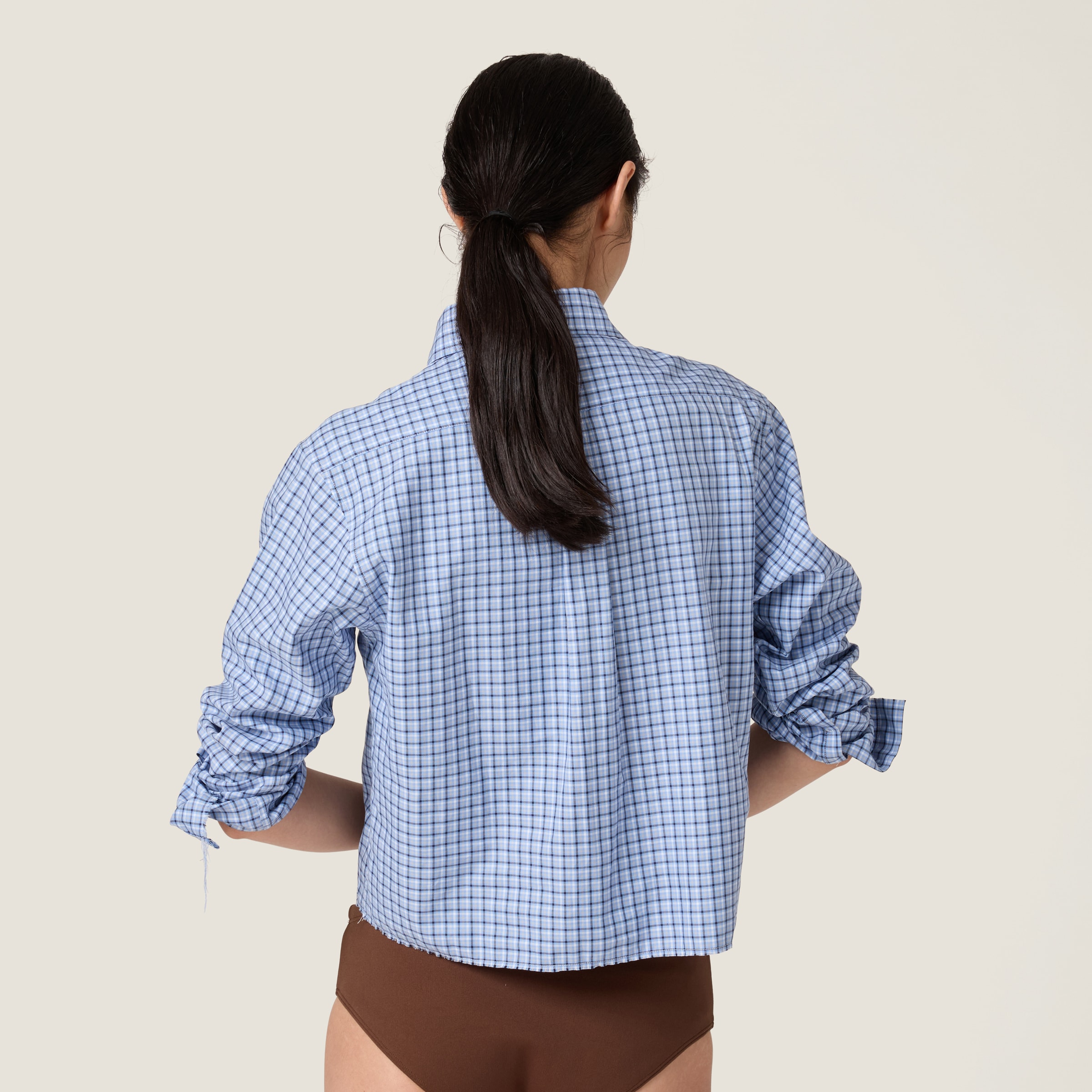 Lightblue / Blue Checked Shirt | Miu Miu Lightblue / Blue Checked Shirt | Miu Miu
