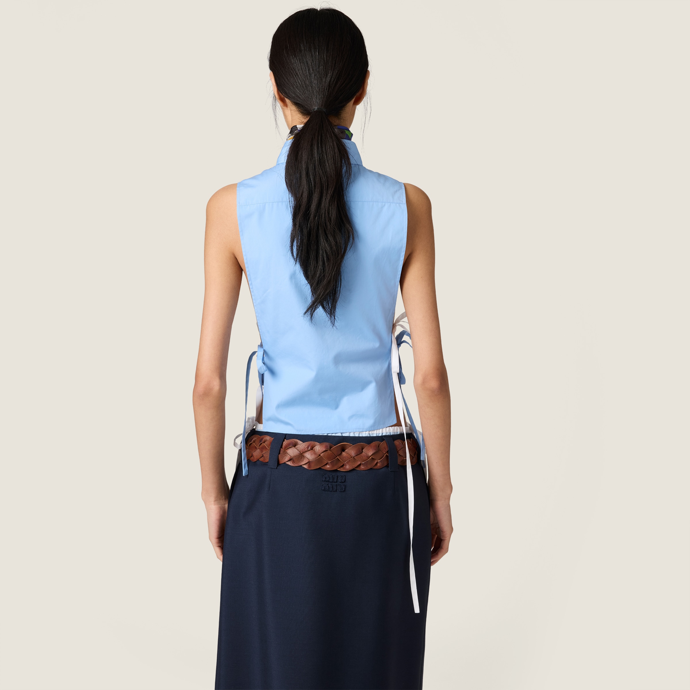 Light Blue Poplin Shirt | Miu Miu