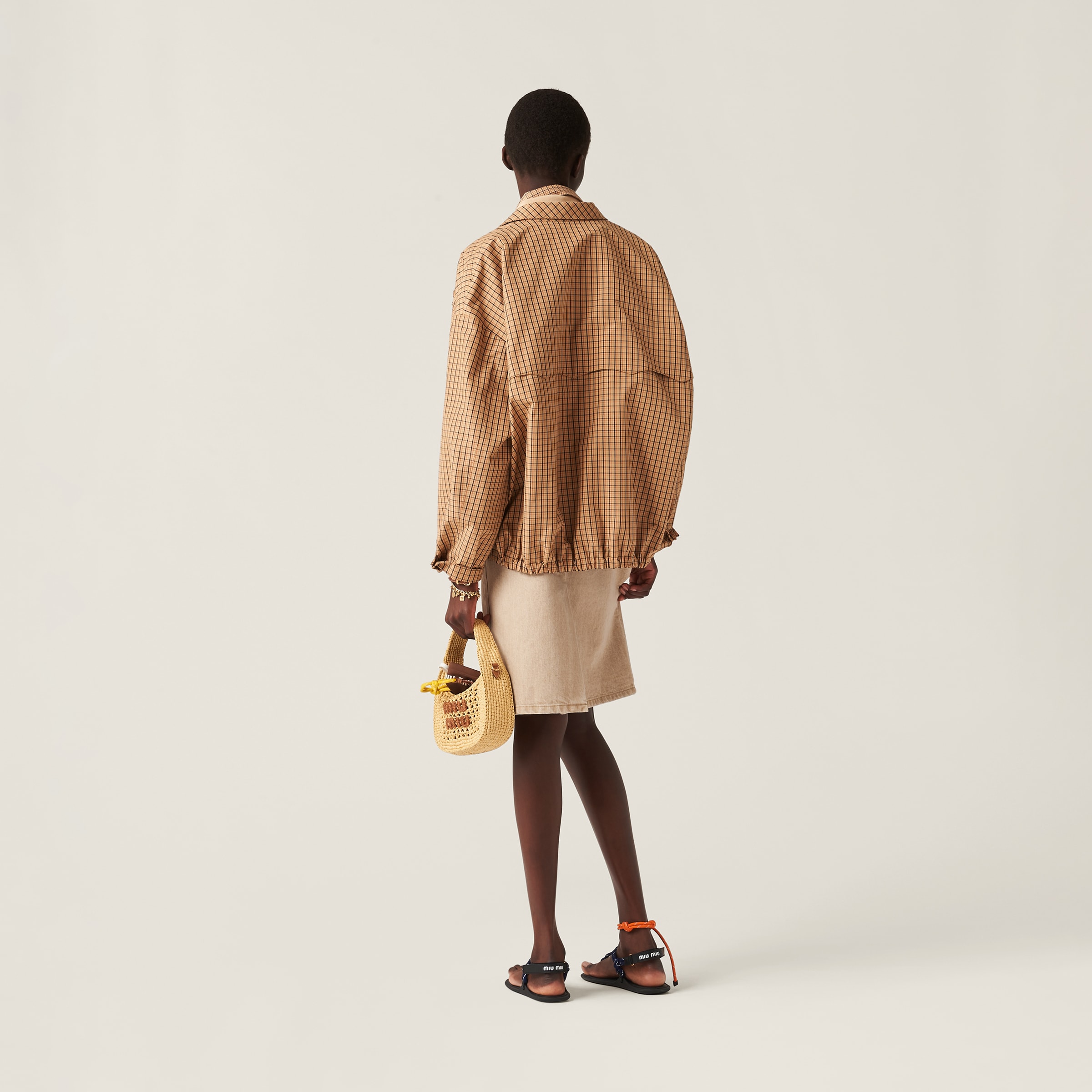 Cord Checked Canvas Blouson Jacket | Miu Miu Cord Checked Canvas Blouson Jacket | Miu Miu