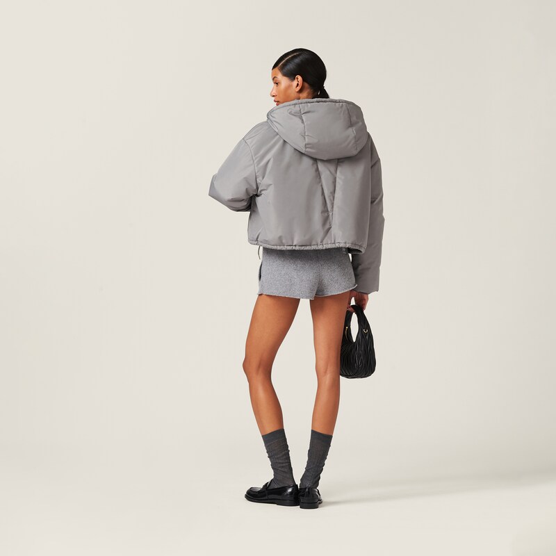 Lead Gray Technical Fabric Blouson Jacket | Miu Miu