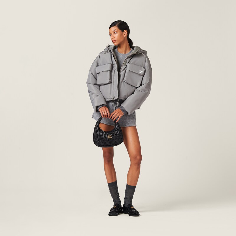 Lead Gray Technical Fabric Blouson Jacket | Miu Miu
