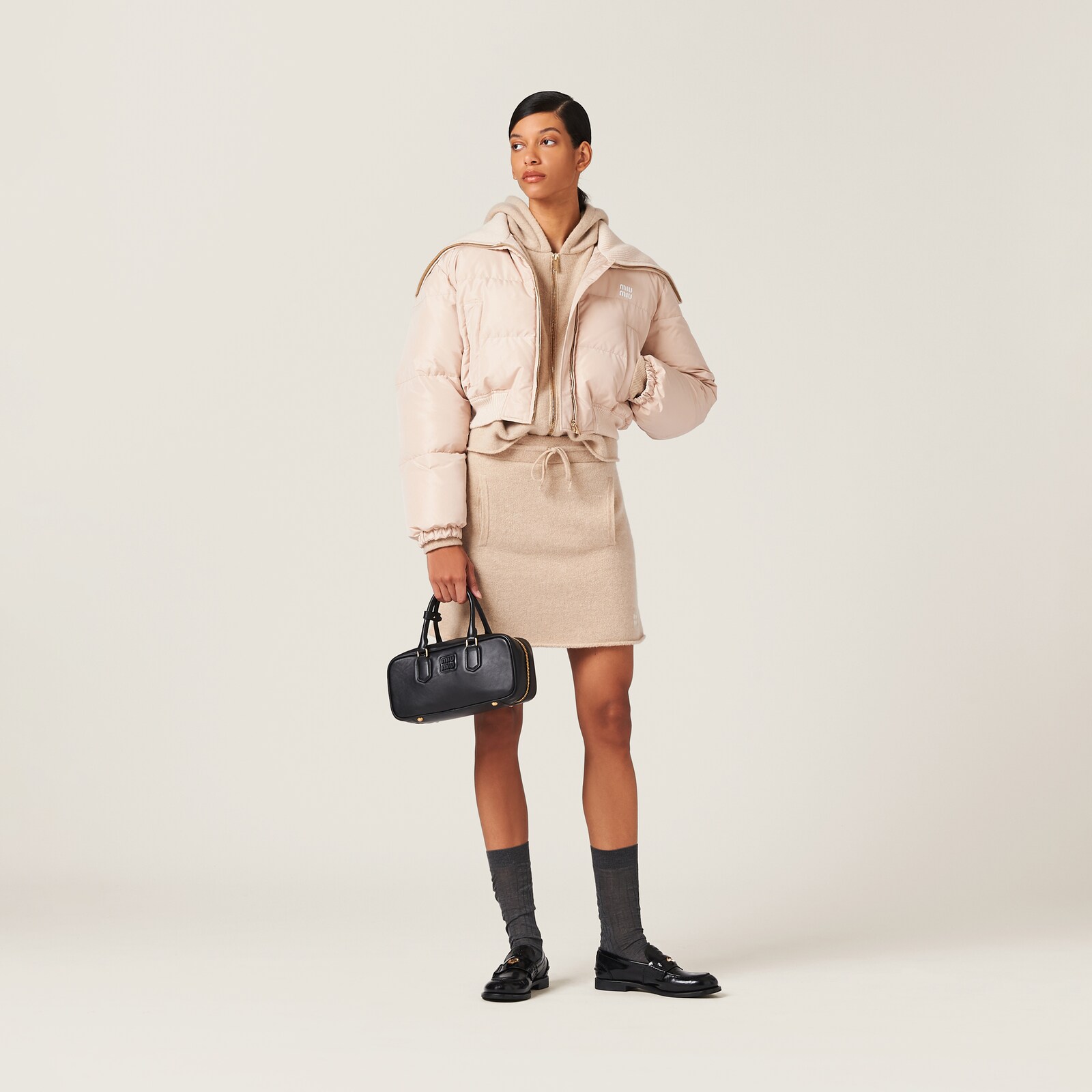 Opal Cropped Technical Fabric Down Jacket | Miu Miu
