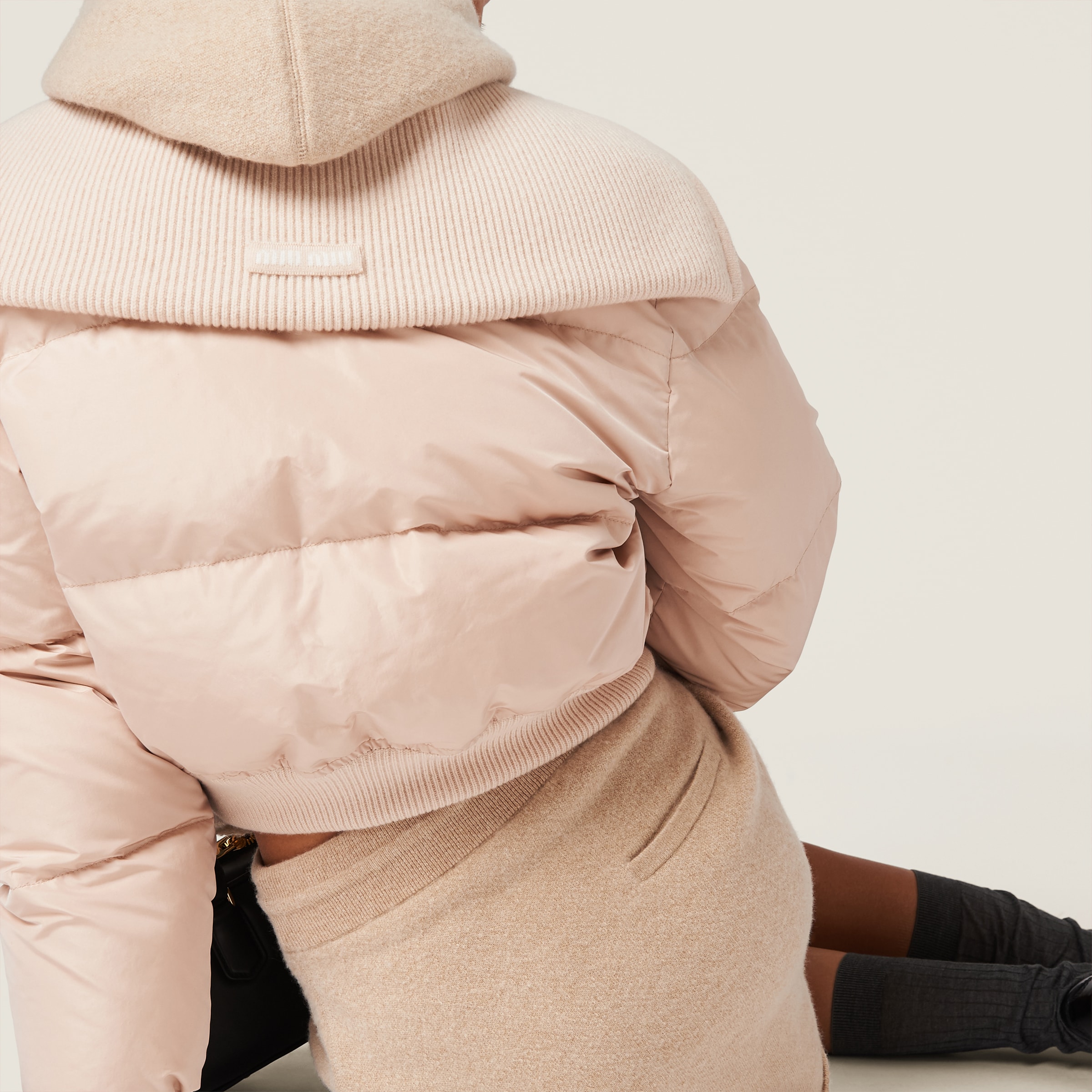 Opal Cropped Technical Fabric Down Jacket | Miu Miu