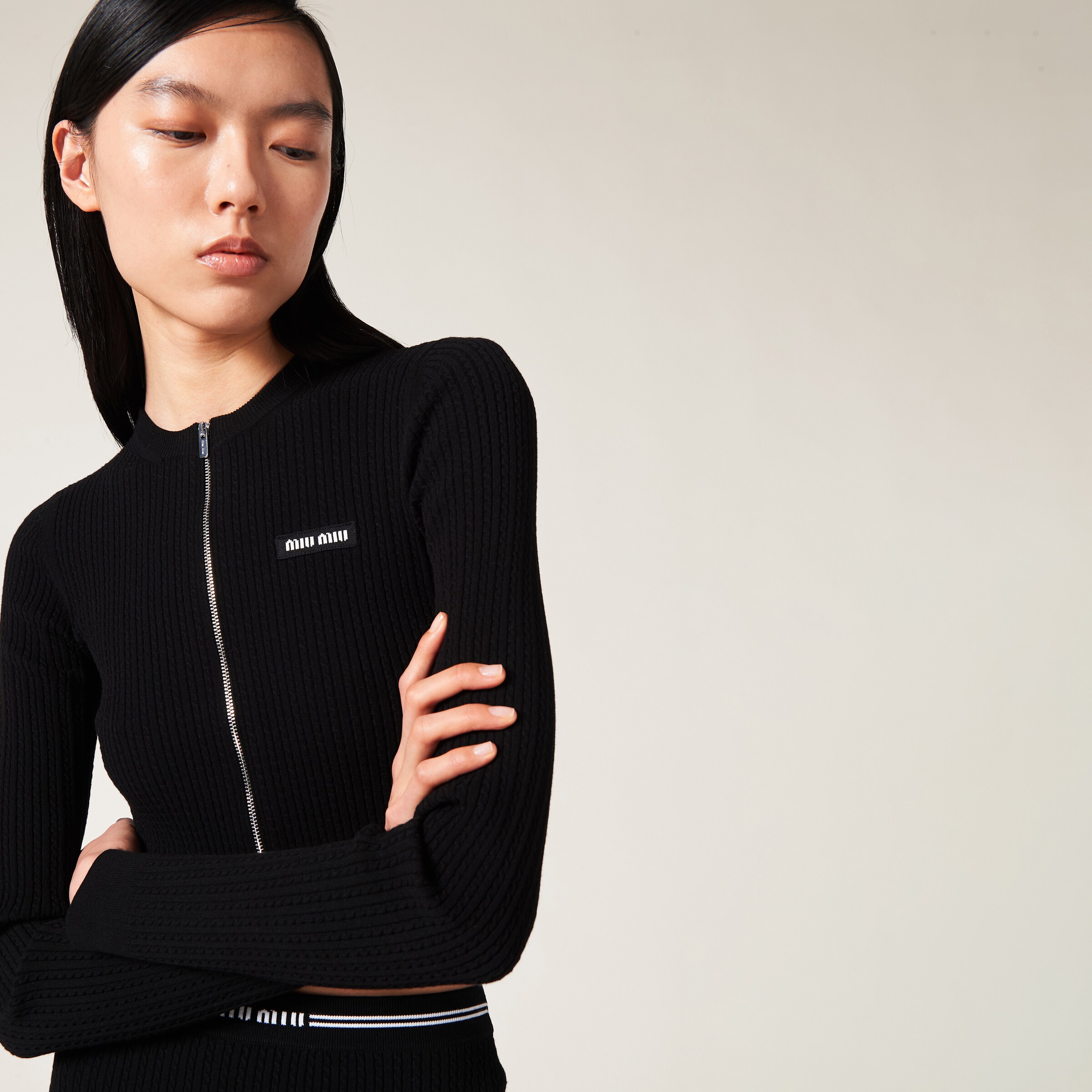 Black Viscose Sweater | Miu Miu