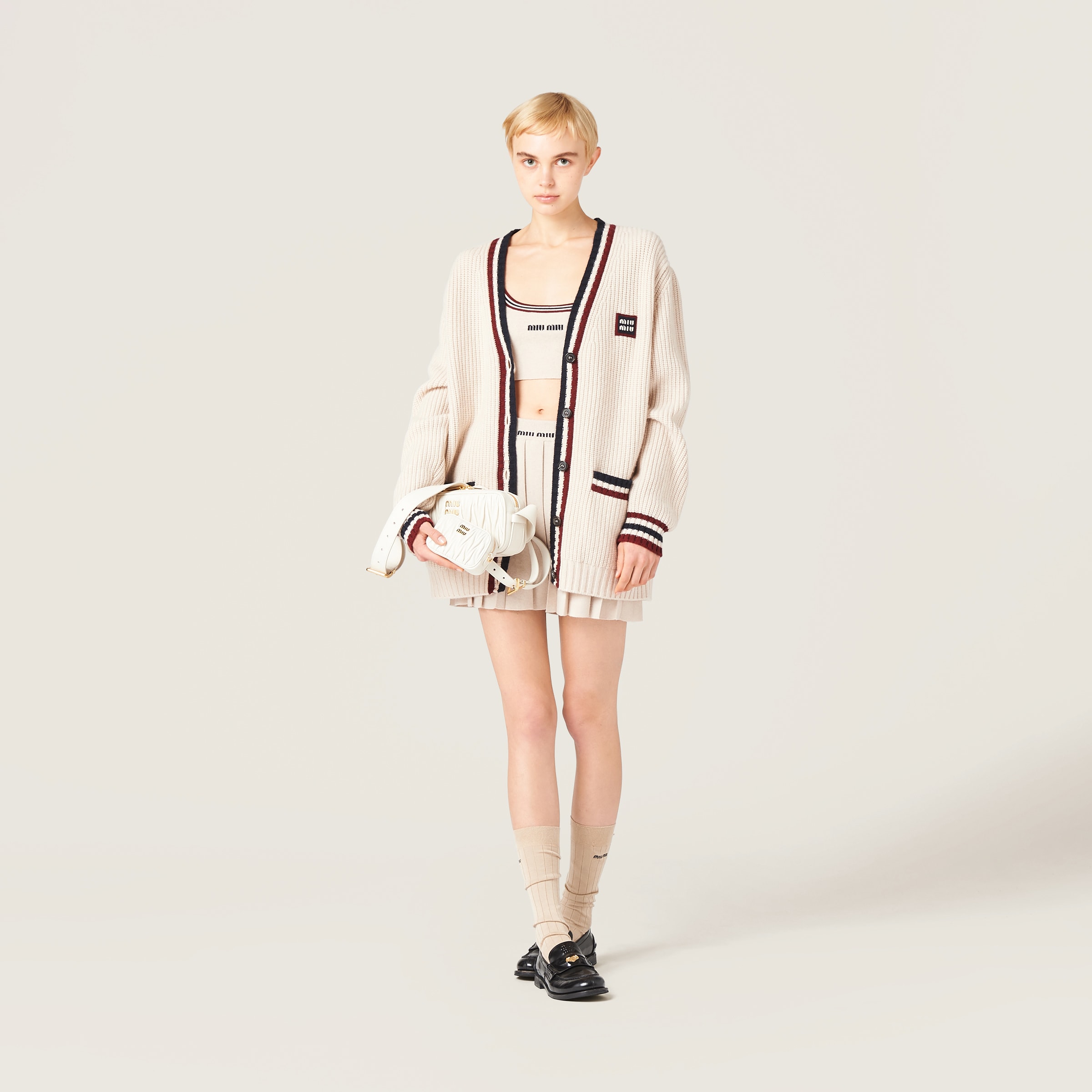 Natural Cashmere Knit Cardigan | Miu Miu