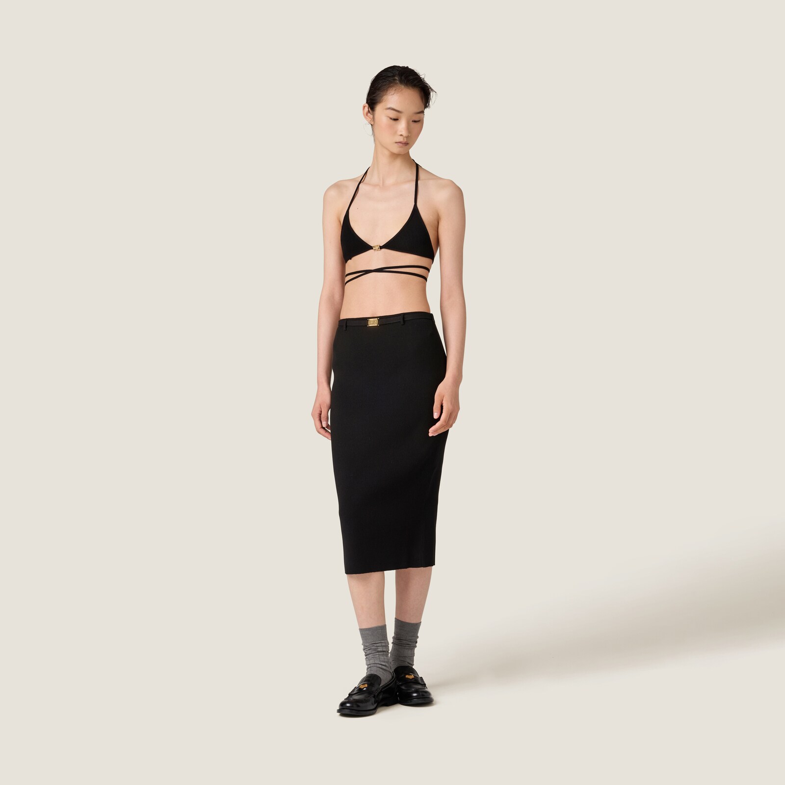 Black Viscose Skirt | Miu Miu