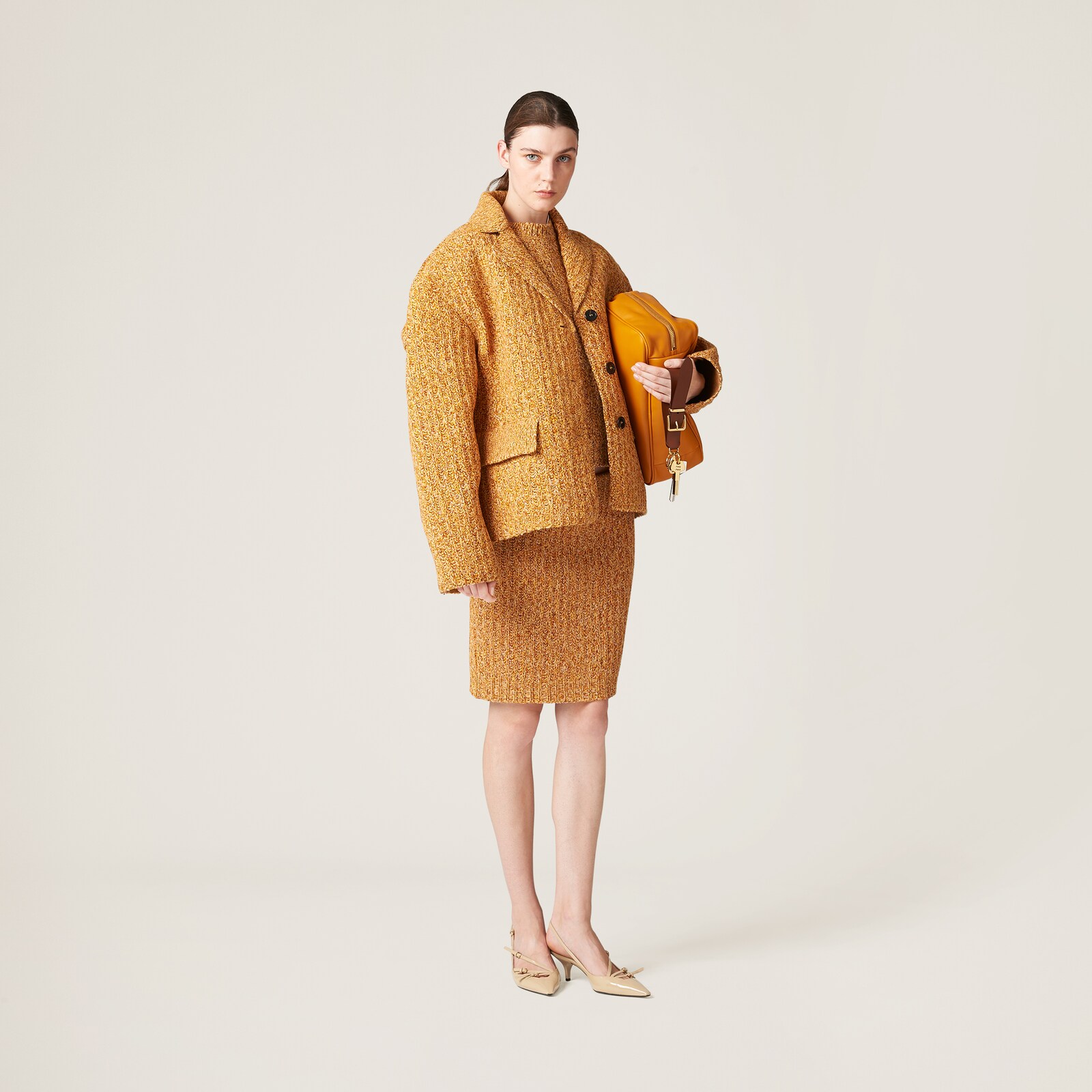 Cinnamon Wool And Cotton Jacket | Miu Miu