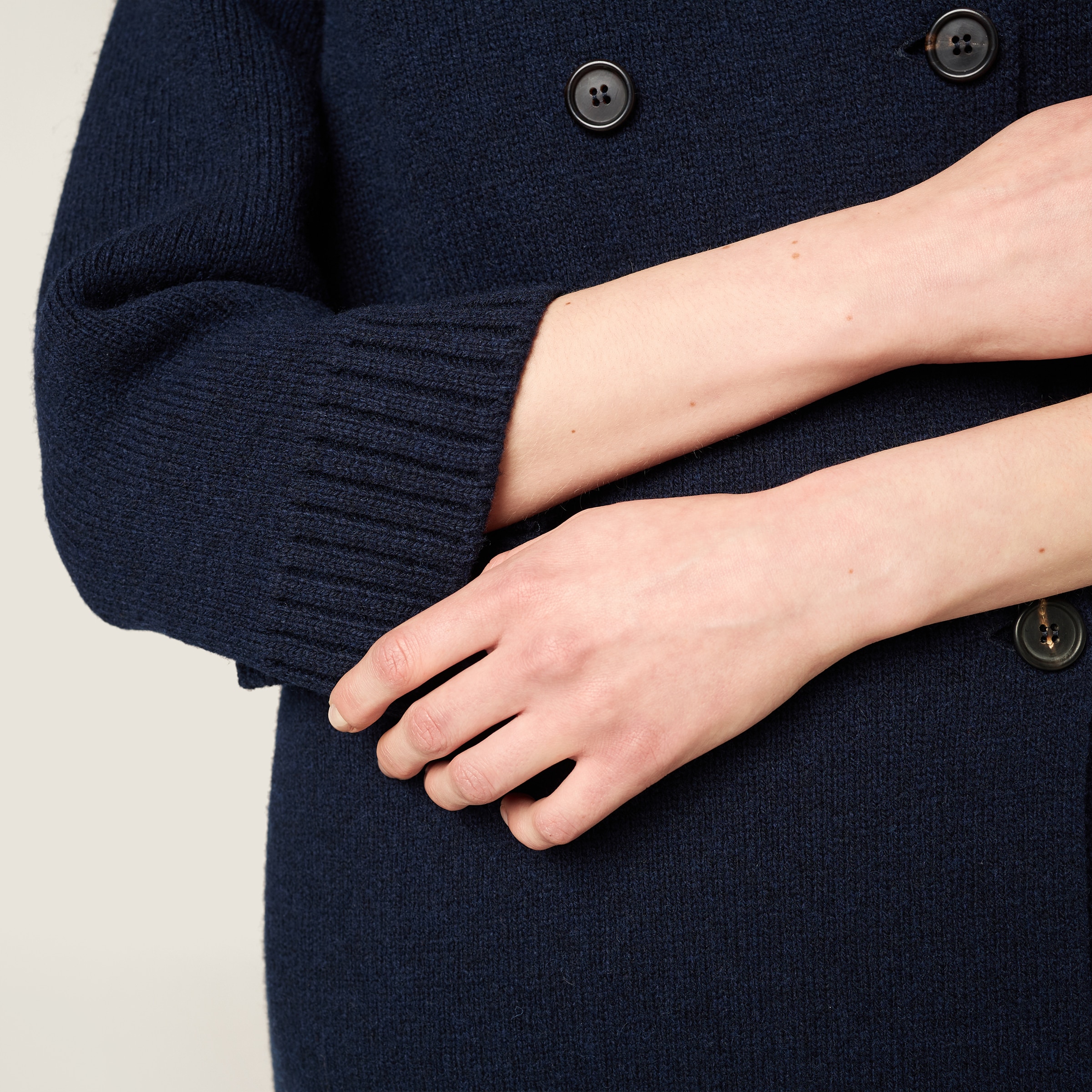 Navy Shetland Wool Cardigan Coat | Miu Miu
