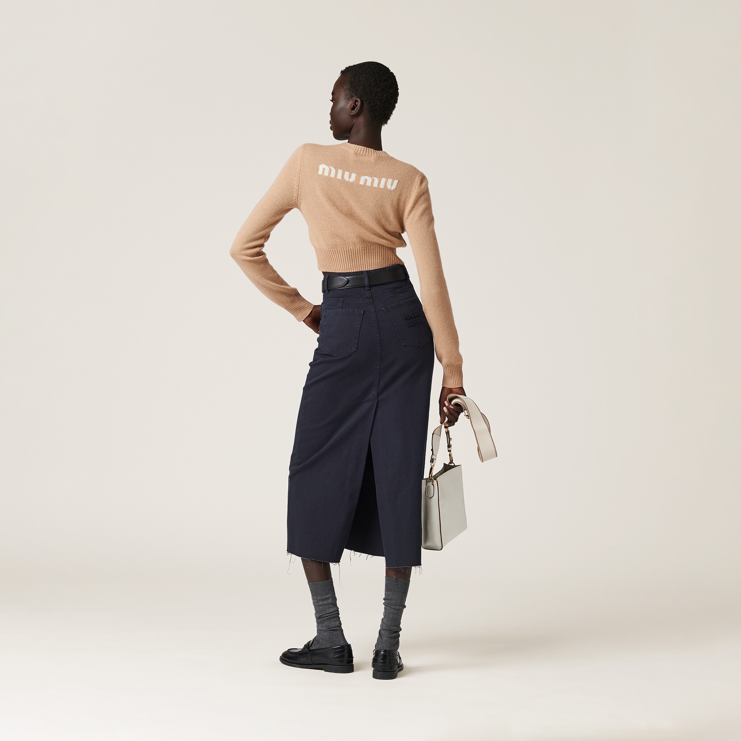 Albino White Cashmere Crew-neck Sweater | Miu Miu