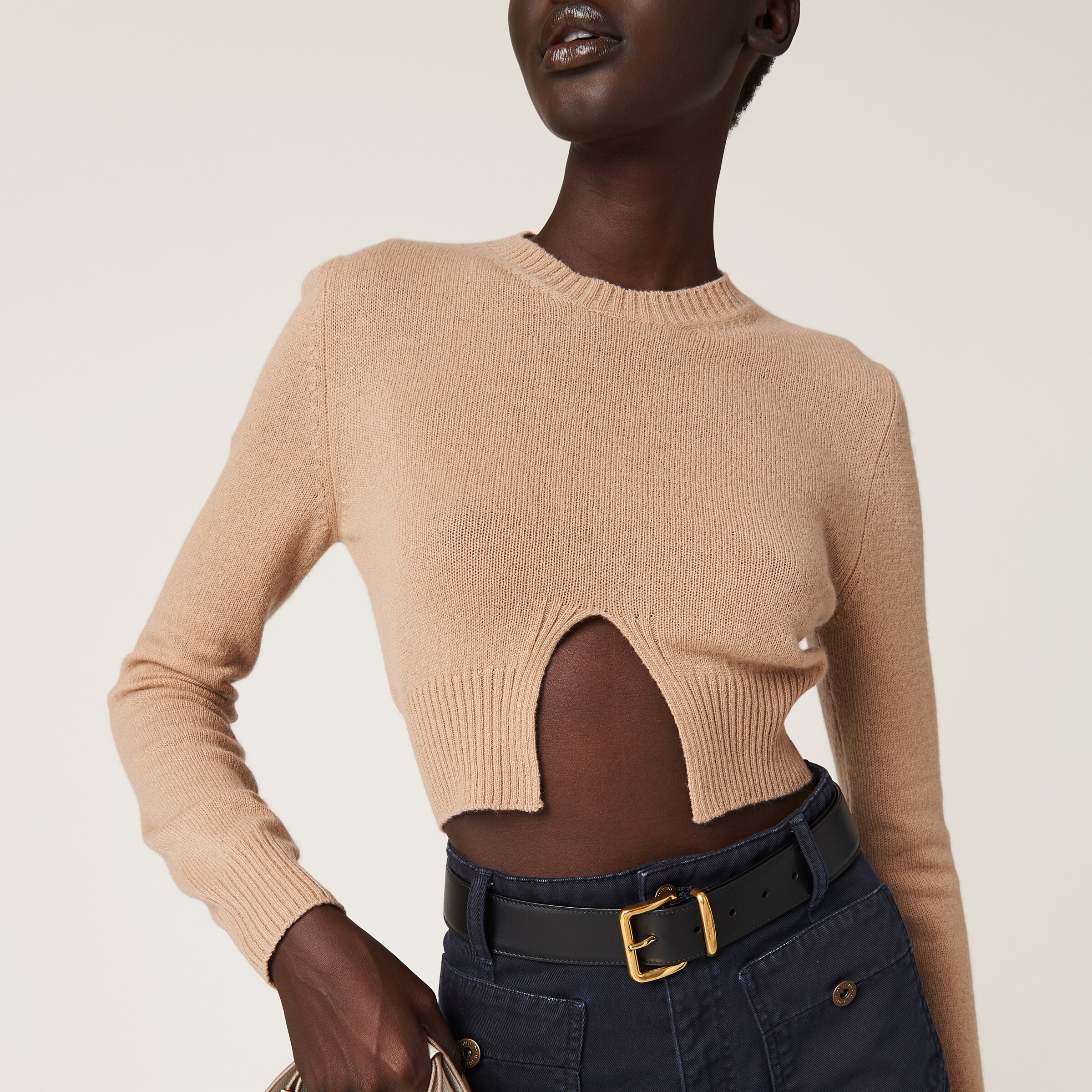 Albino White Cashmere Crew-neck Sweater | Miu Miu