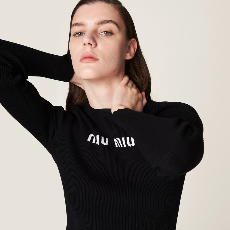 Black Viscose Sweater | Miu Miu