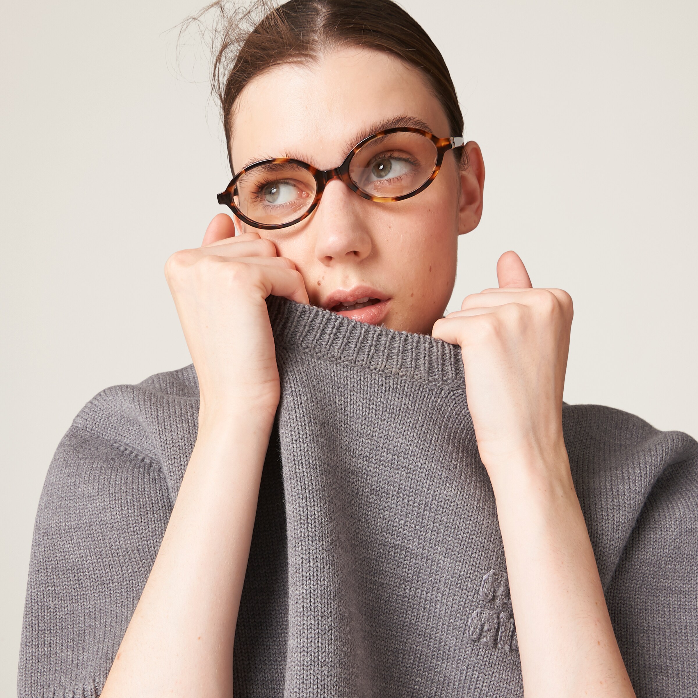 Grey Wool And Nylon Sweater | Miu Miu