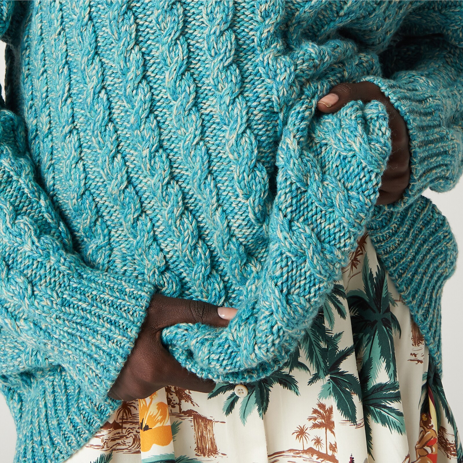 Turquoise Wool And Cashmere Sweater | Miu Miu