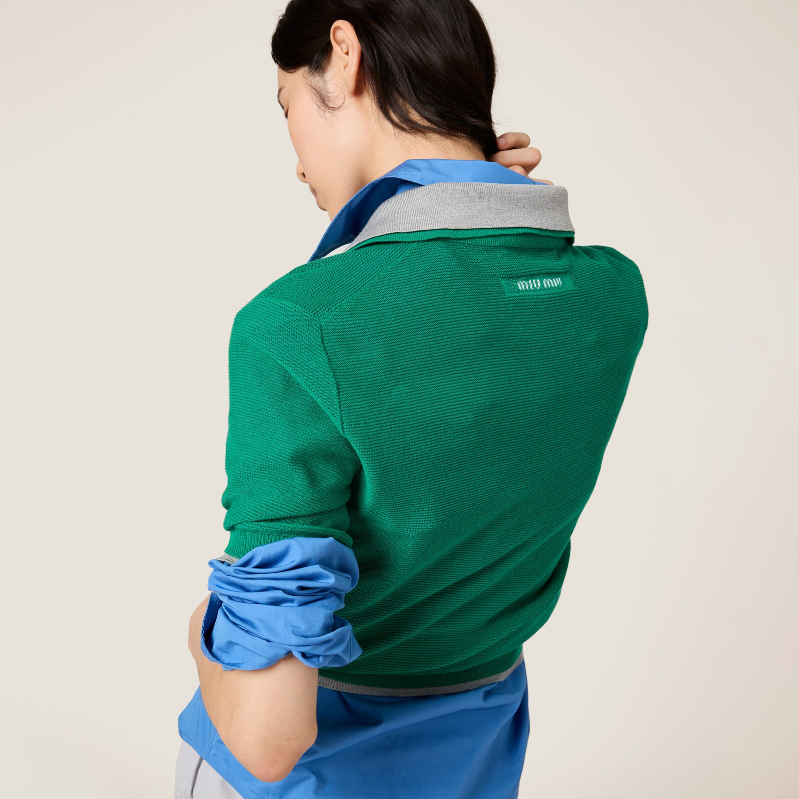 绿色 棉质polo衫 | Miu Miu