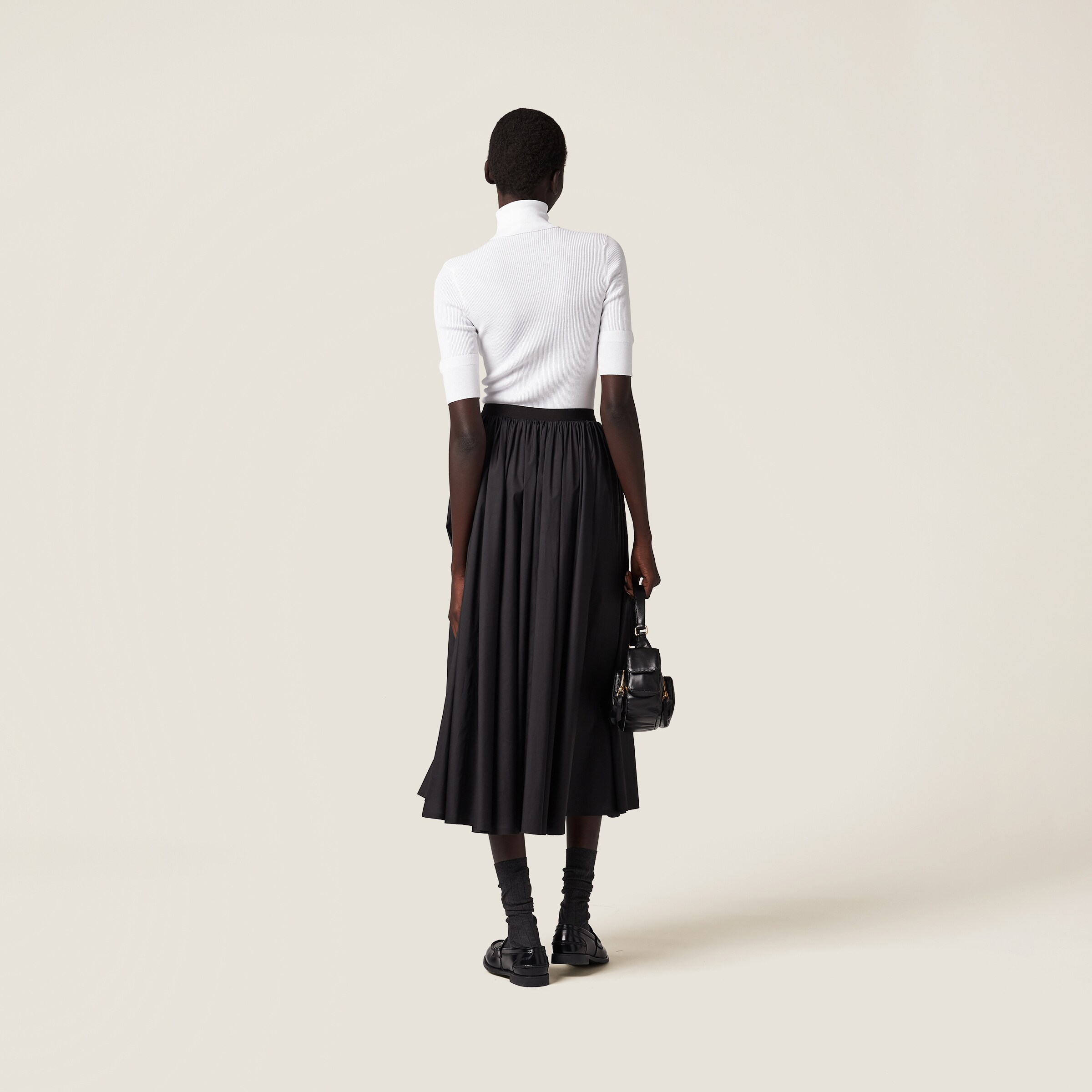 White Cotton Turtleneck Jersey | Miu Miu