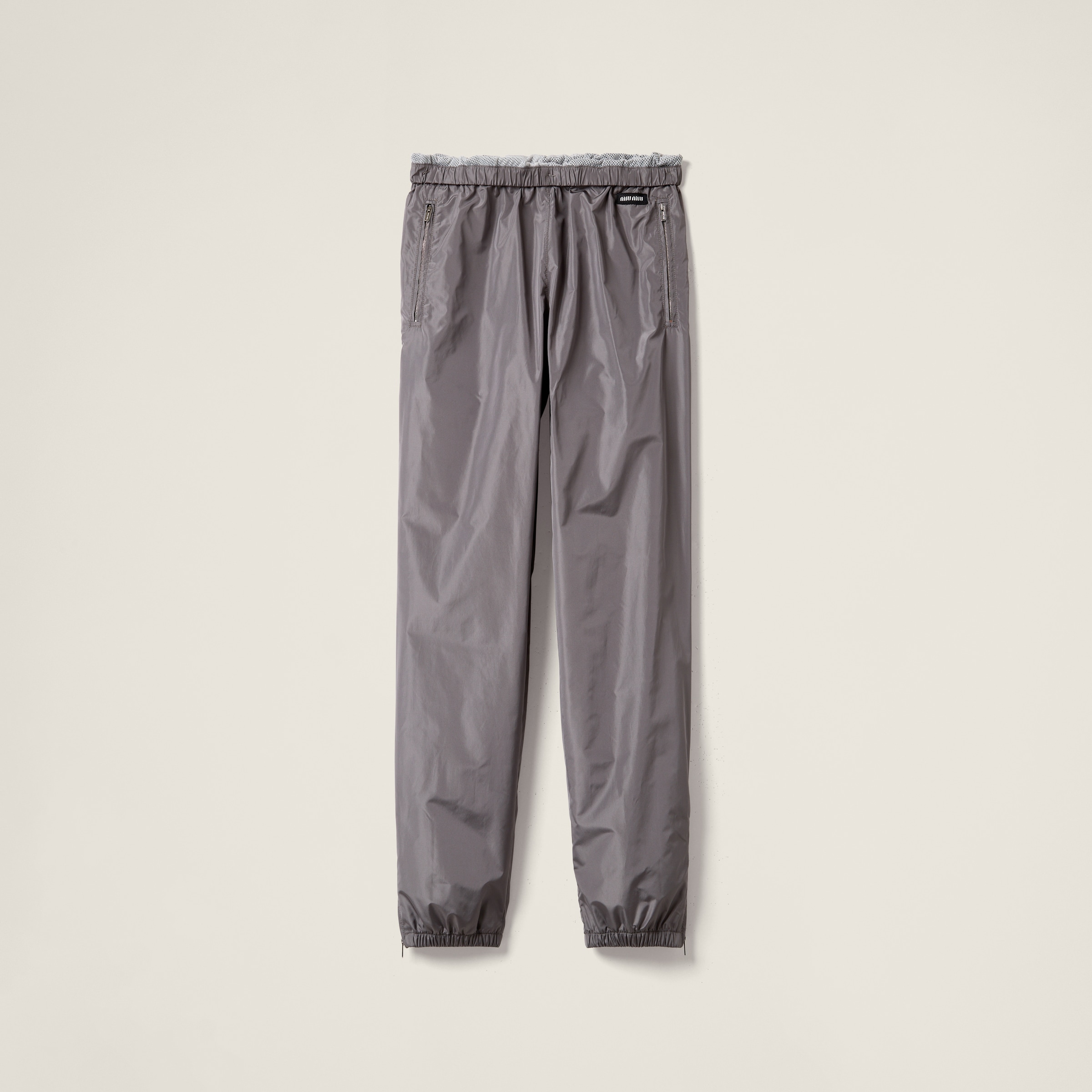 Aluminum Technical Silk Joggers | Miu Miu Aluminum Technical Silk Joggers | Miu Miu