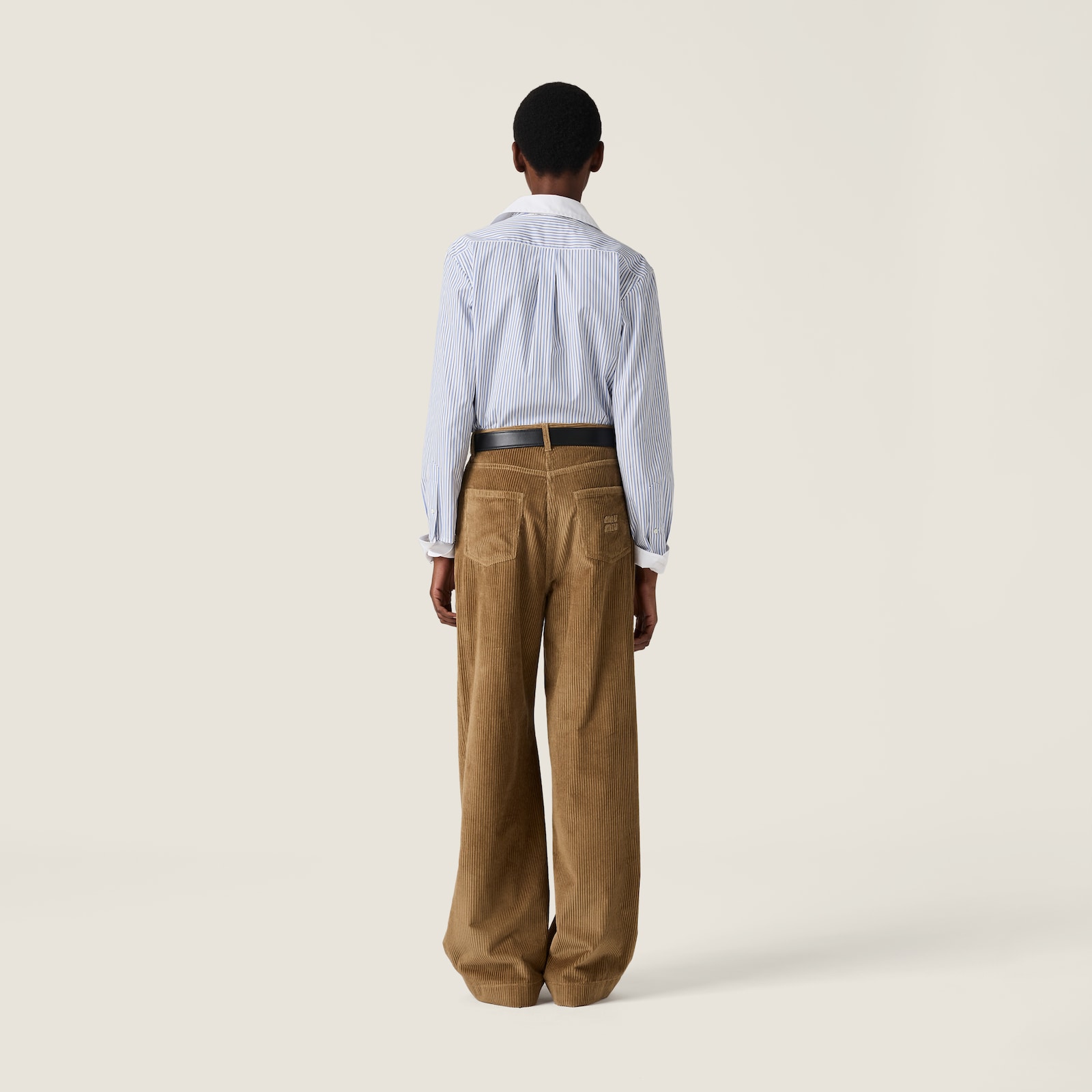 Cork Beige Corduroy Pants | Miu Miu - United States