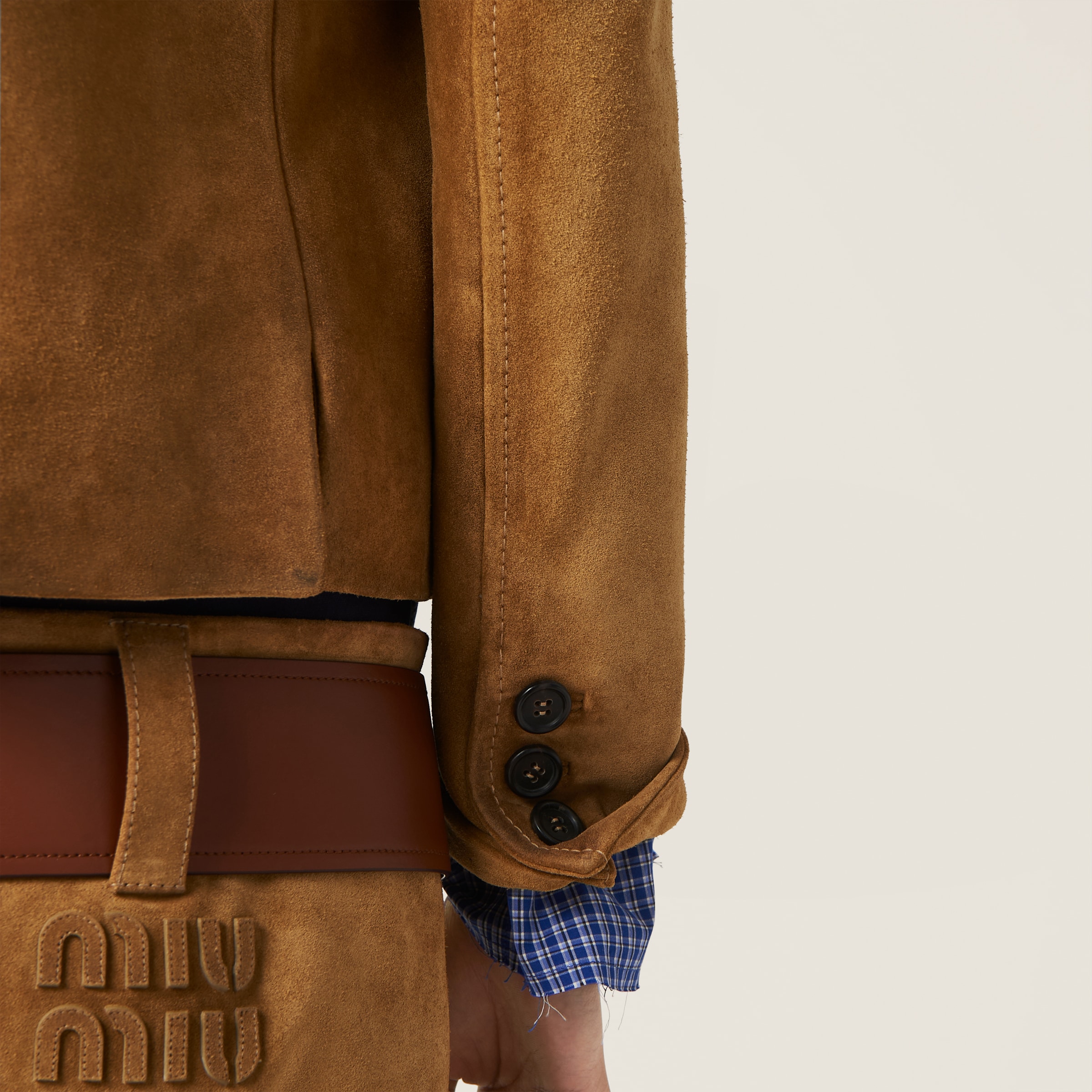 Dove Gray Suede Jacket | Miu Miu