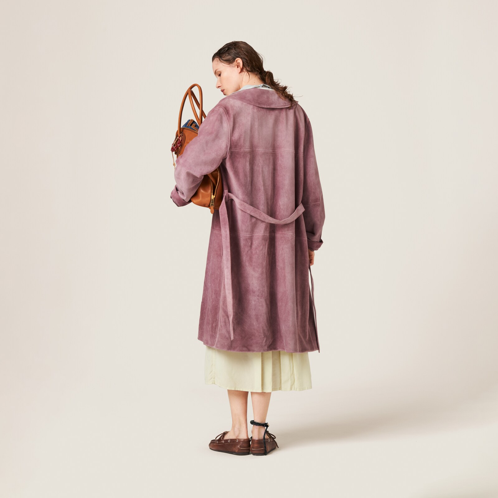 Raspberry Suede Coat | Miu Miu