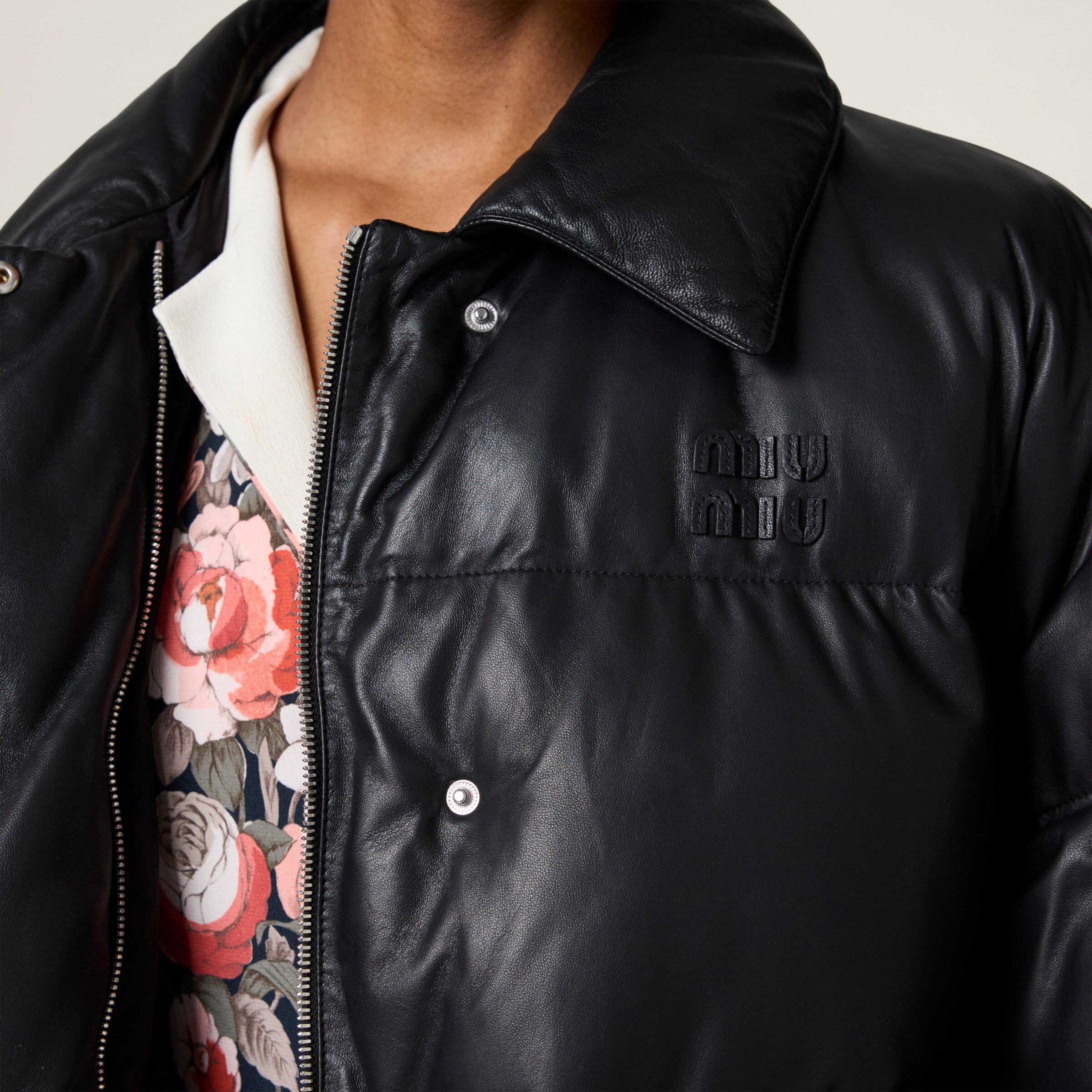 Black Nappa Leather Jacket | Miu Miu