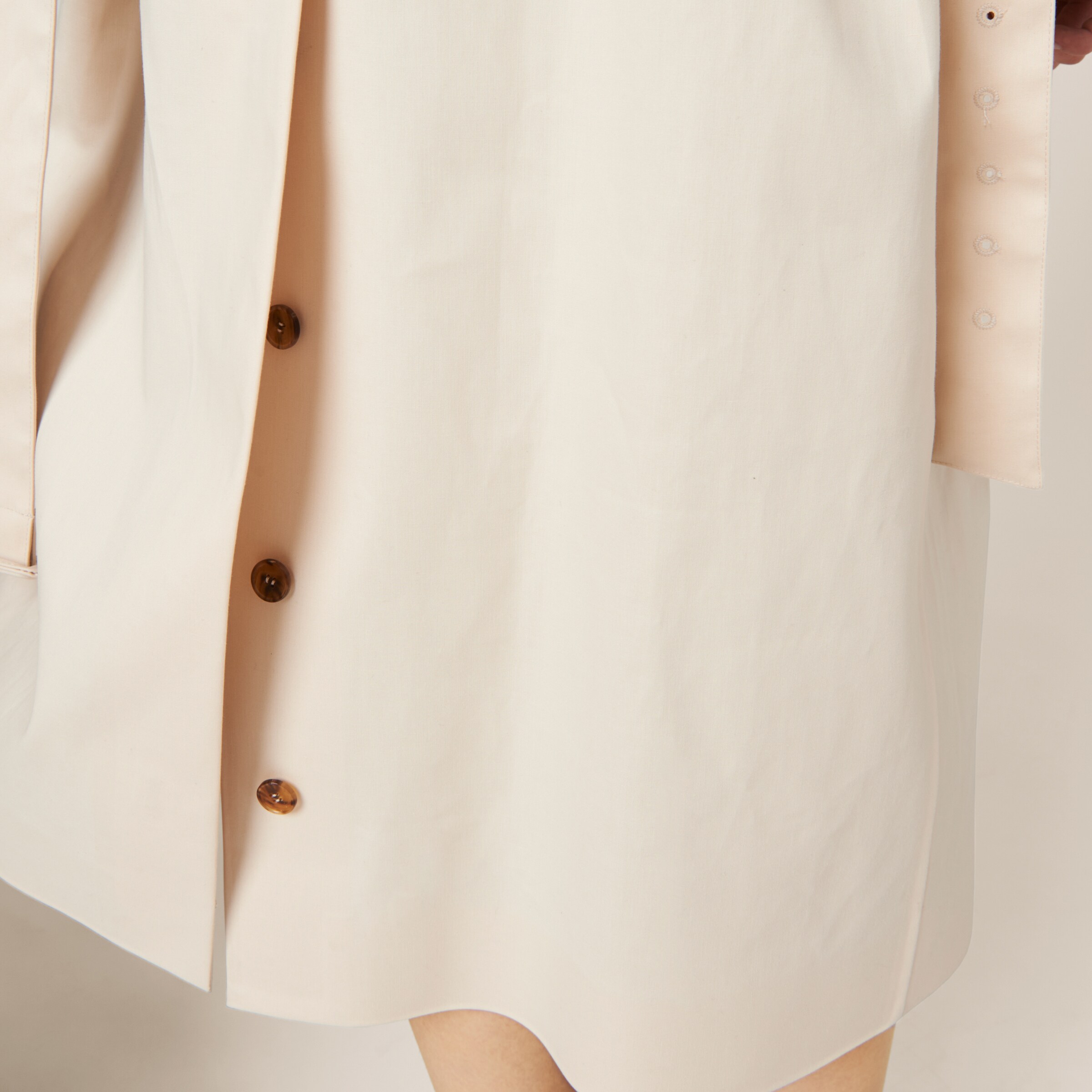 Natural Single-breasted Double Cotton Raincoat | Miu Miu