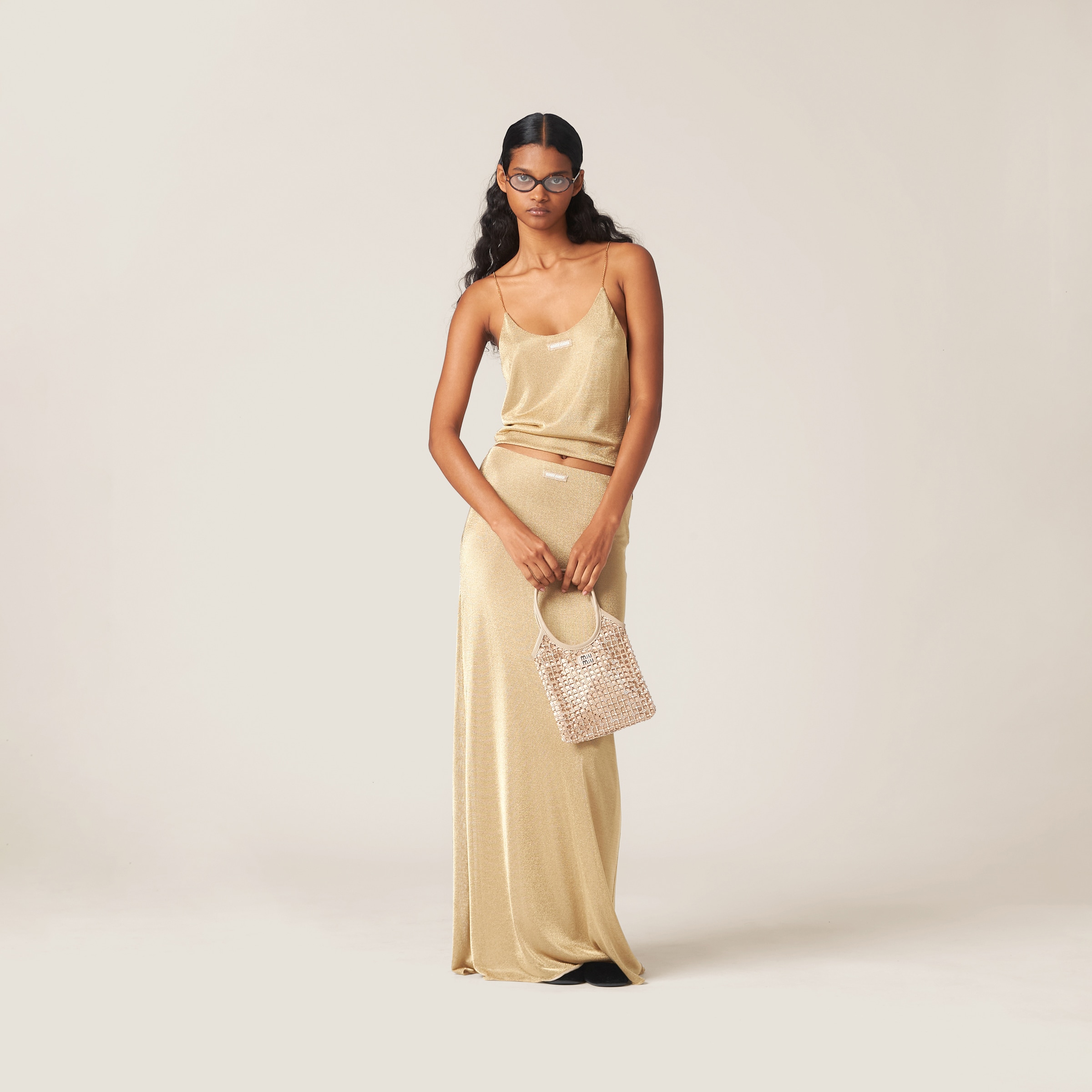 Gold Mesh Top | Miu Miu