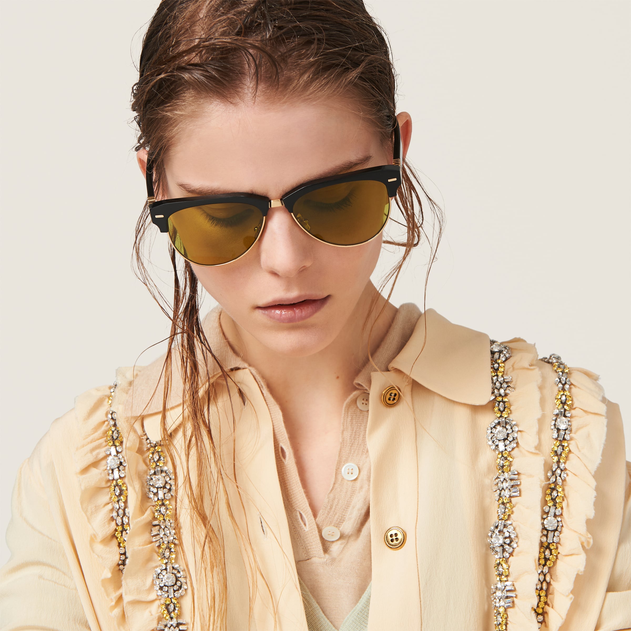 Acid Yellow Lenses Miu Miu Runway Sunglasses | Miu Miu