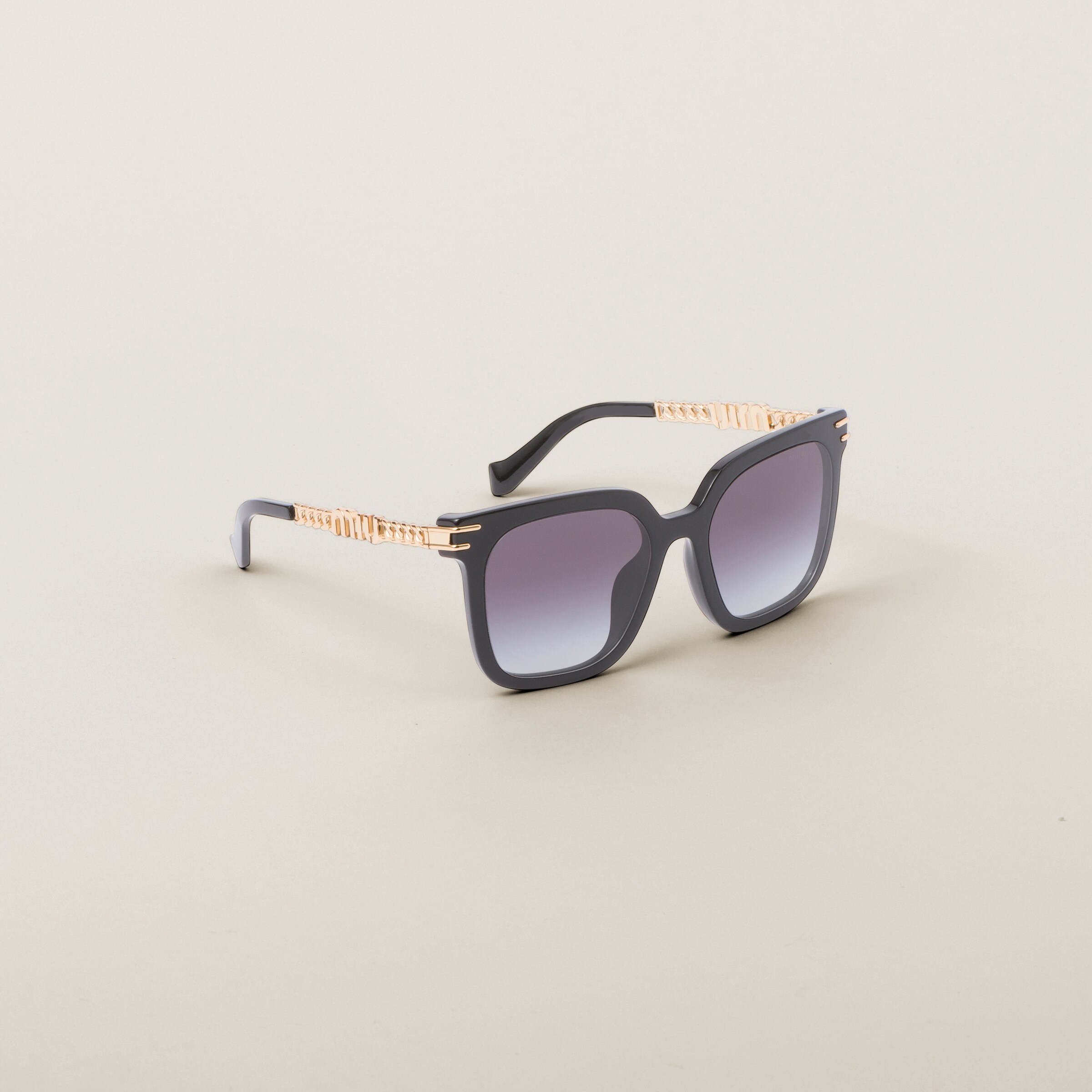 Gradient Smoky Gray Lenses Miu Miu Logo Sunglasses | Miu Miu