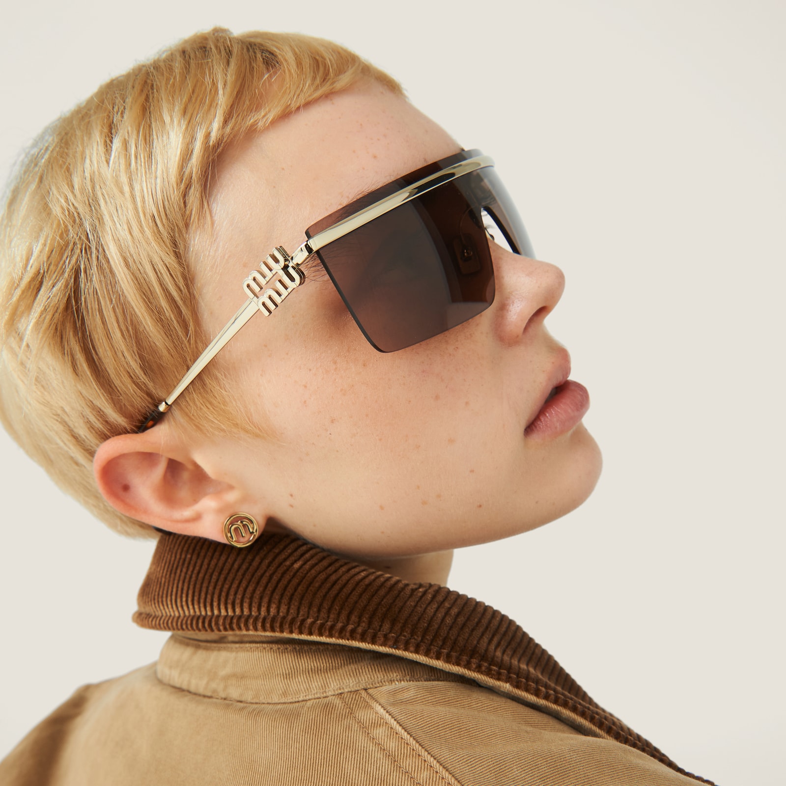 Tobacco Miu Miu Logo Sunglasses | Miu Miu