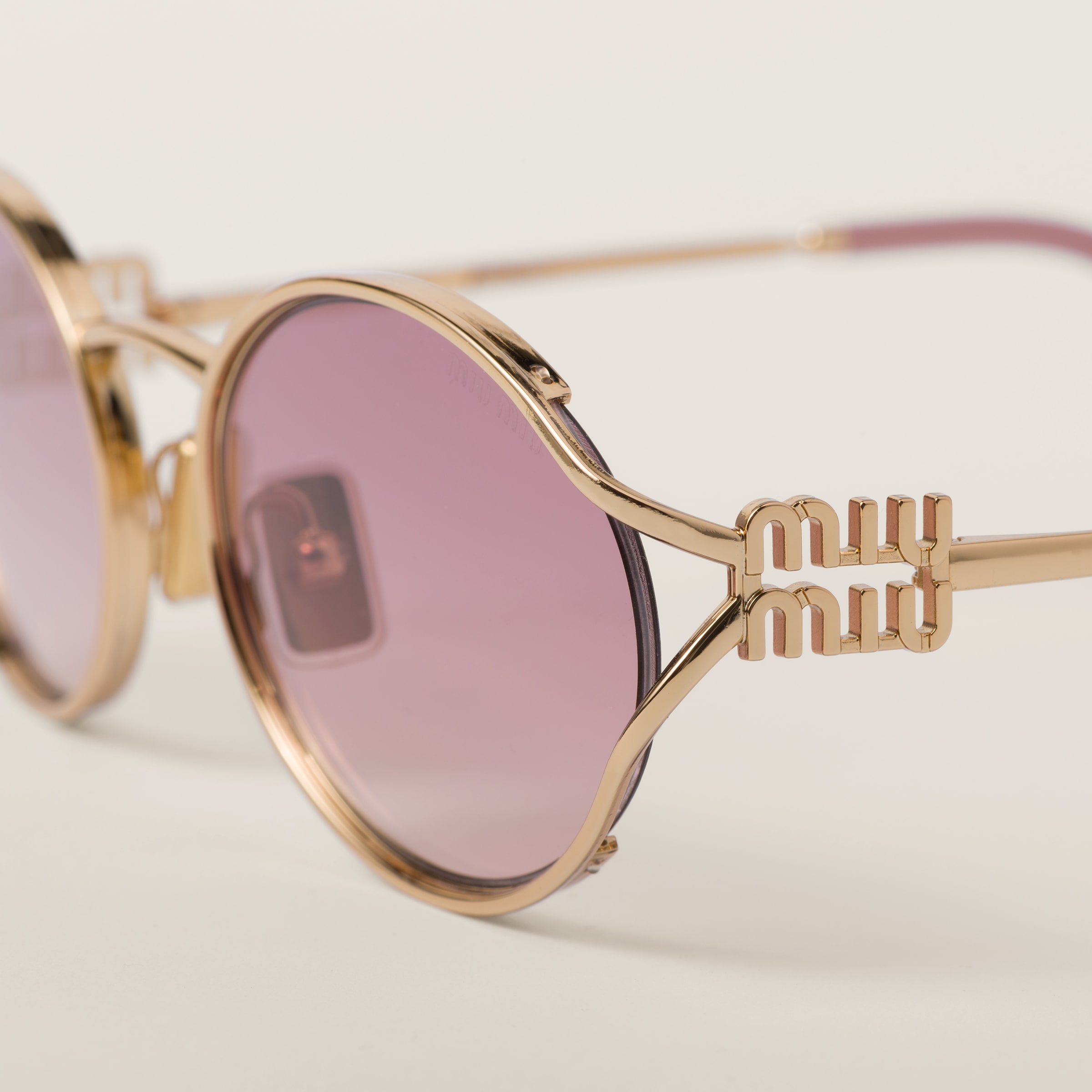 Pink Beg Shaded Lenses Miu Miu Logo Sunglasses | Miu Miu