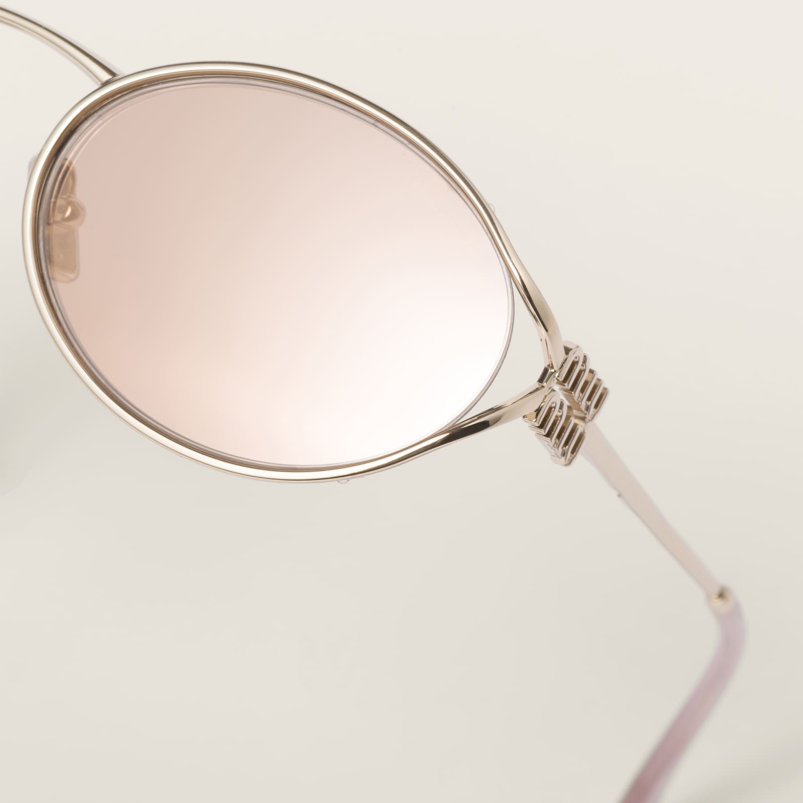 Rose Gold Lenses Miu Miu Logo Sunglasses | Miu Miu