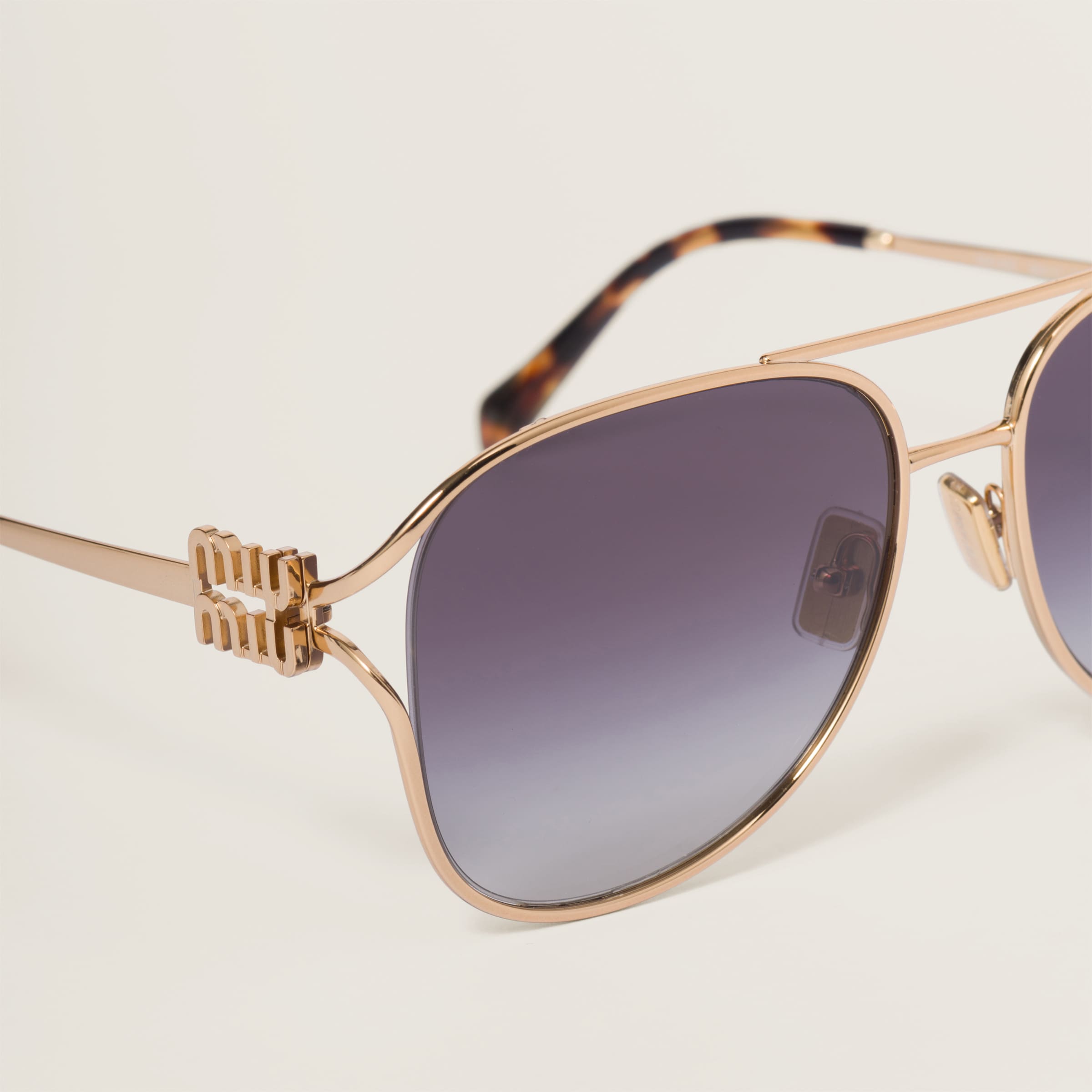 Gradient Smoky Gray Lenses Miu Miu Logo Sunglasses | Miu Miu