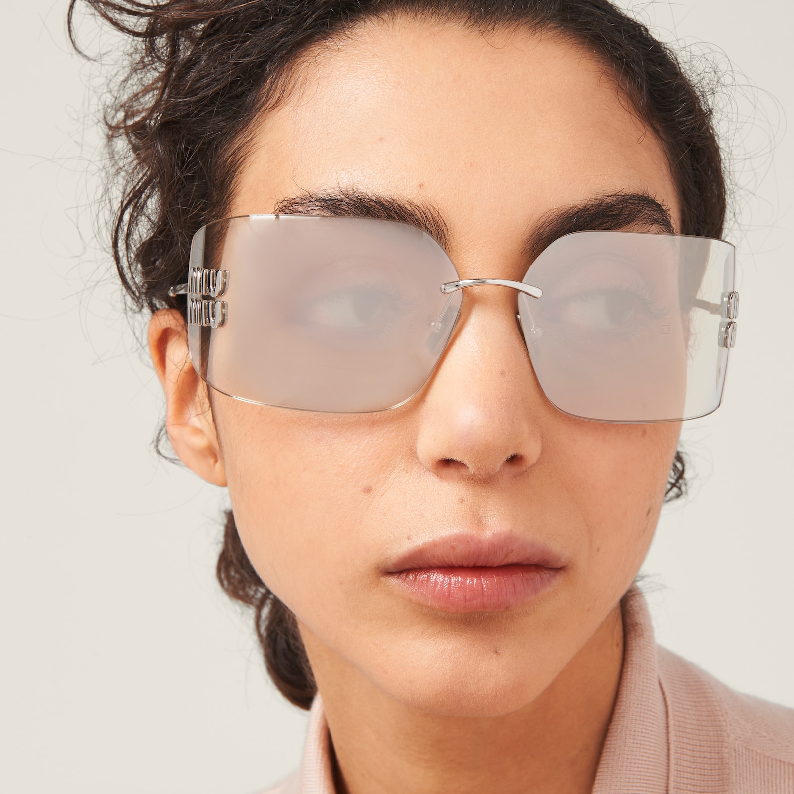 Light Gold Lenses Aube Sunglasses | Miu Miu