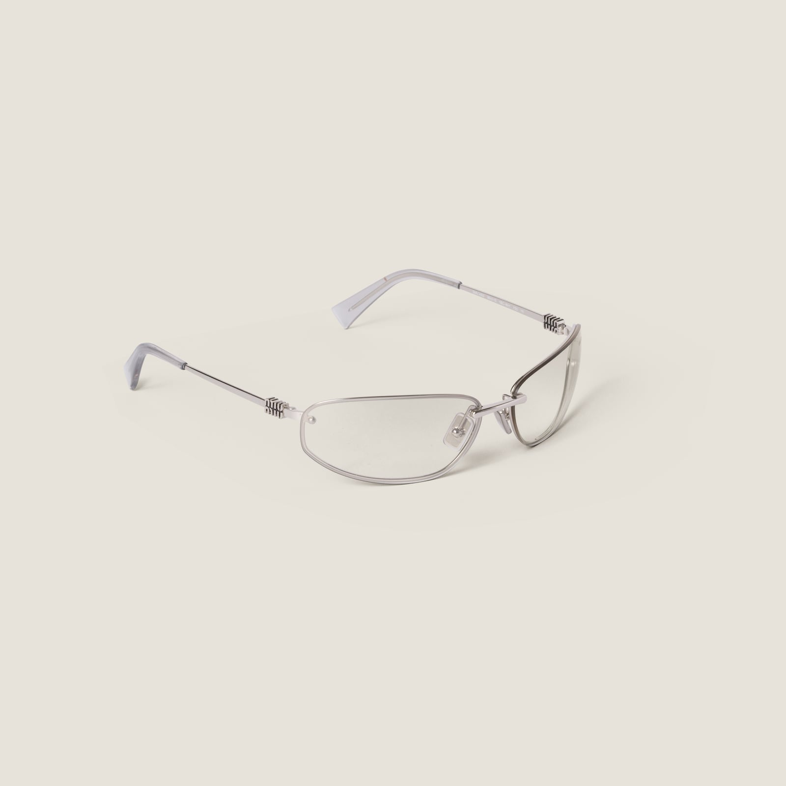 Silver Gradient Transparent Lenses Miu Miu Runway Sunglasses | Miu Miu