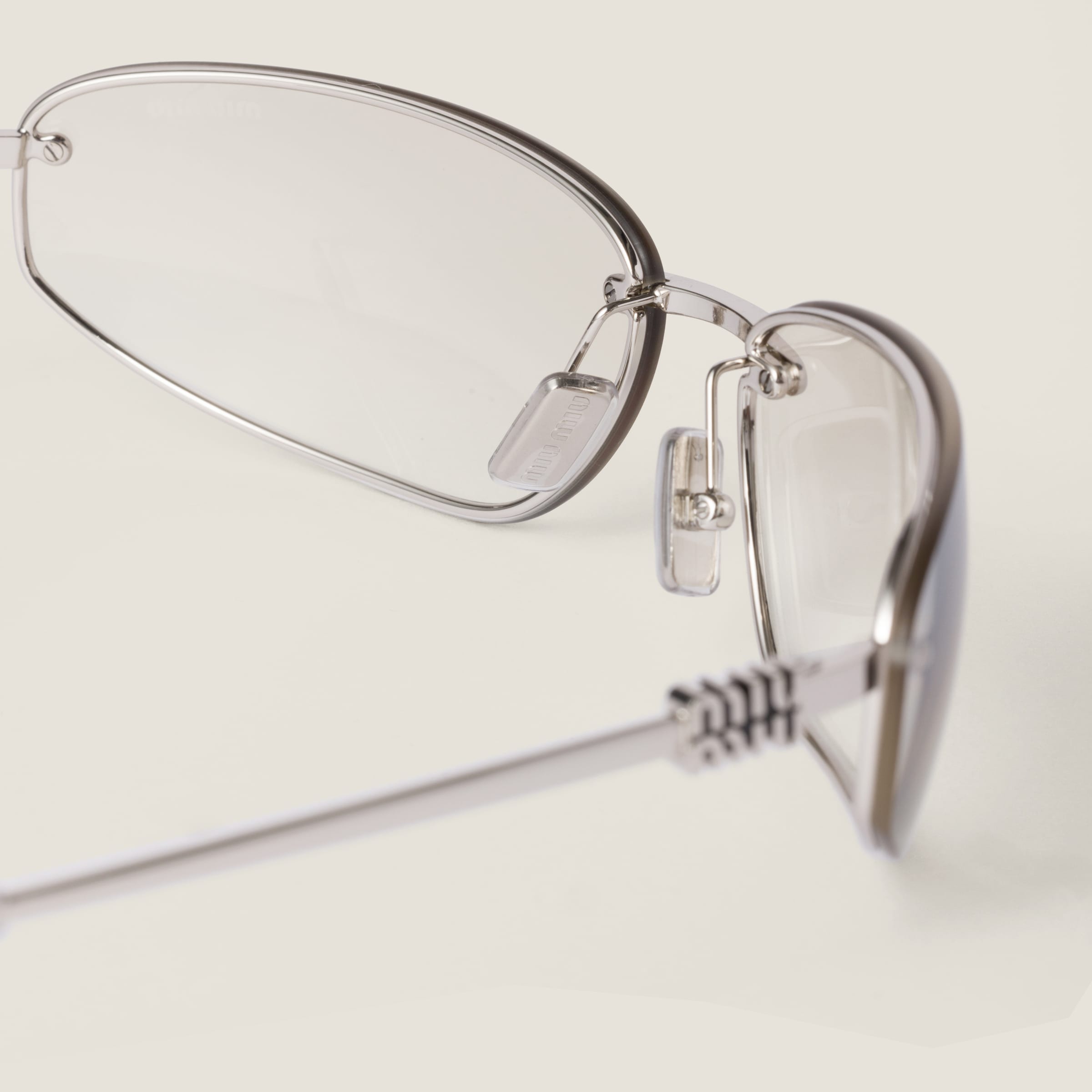 Silver Gradient Transparent Lenses Miu Nocturne Sunglasses | Miu Miu