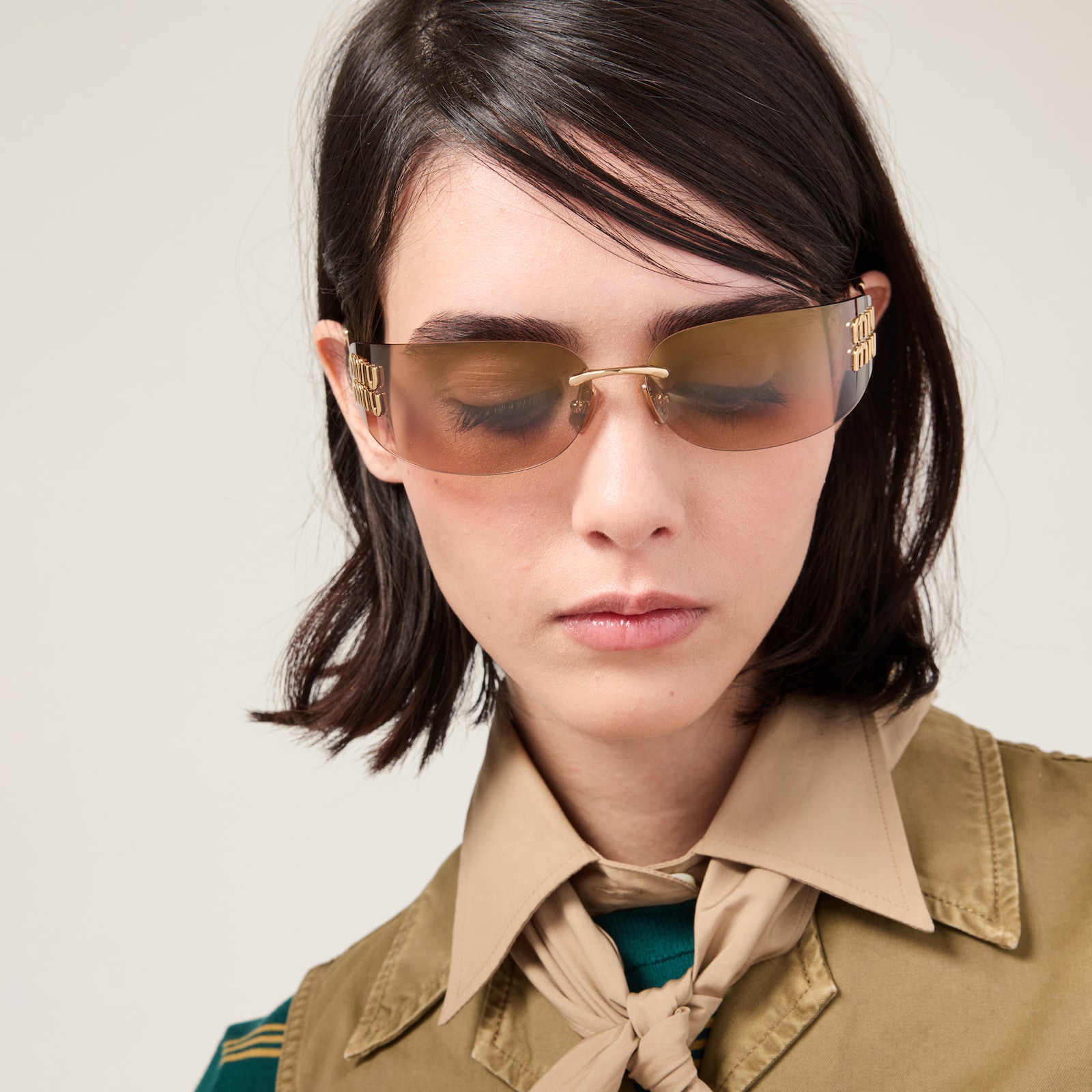 Bronze Lenses Miu Miu Logo Sunglasses | Miu Miu